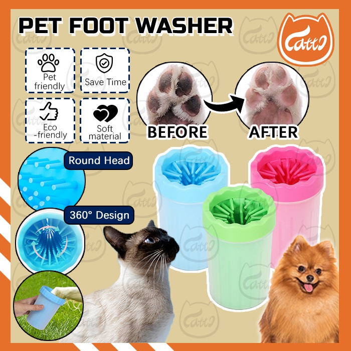 CATTO Silicone Pet Foot Washer Paw Cleaner Animal Paw Cup Dog Cat ...