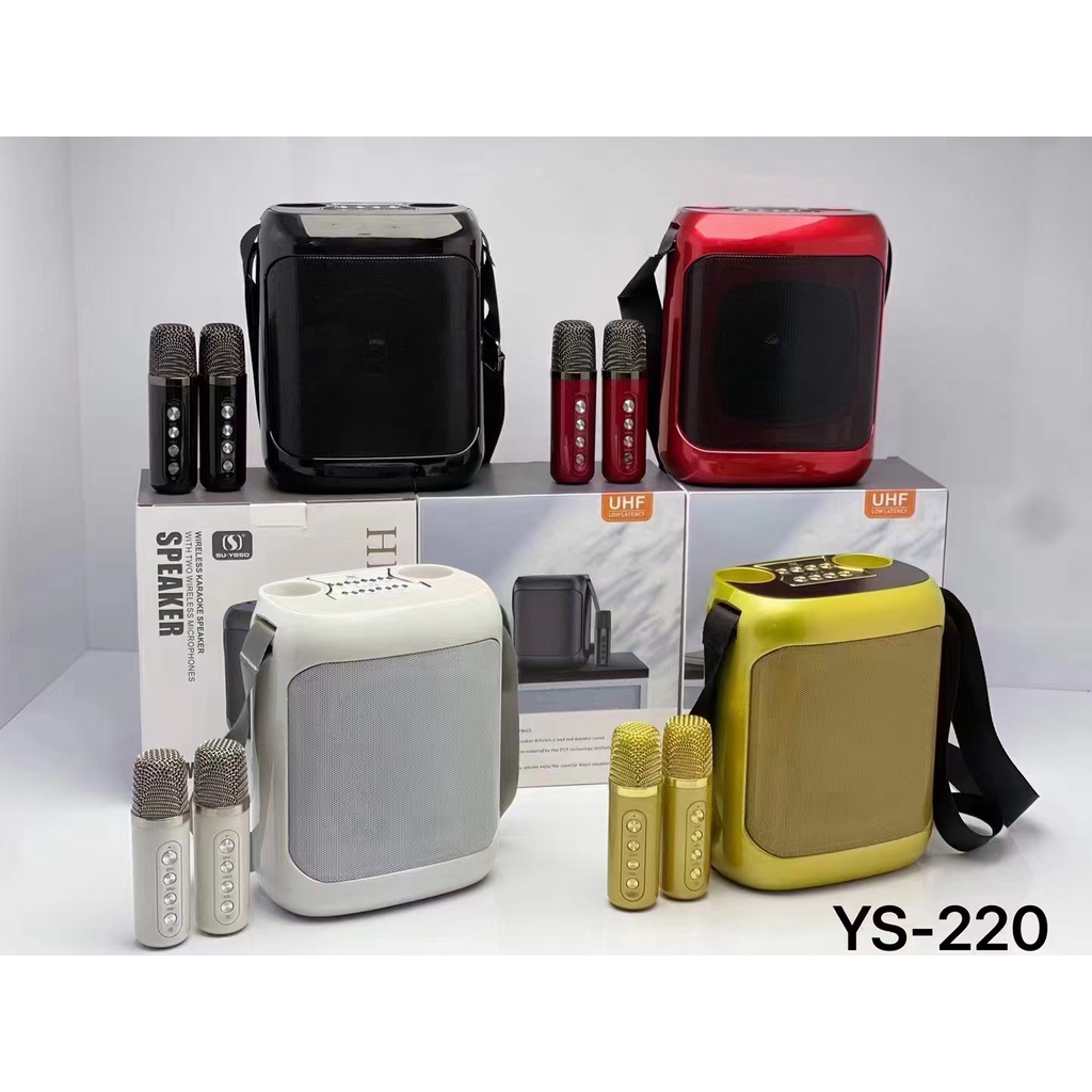 SU-YOSD YS220 WIRELESS KARAOKE SPEAKER WITH TWO WIRELESS MICROPHONES ...