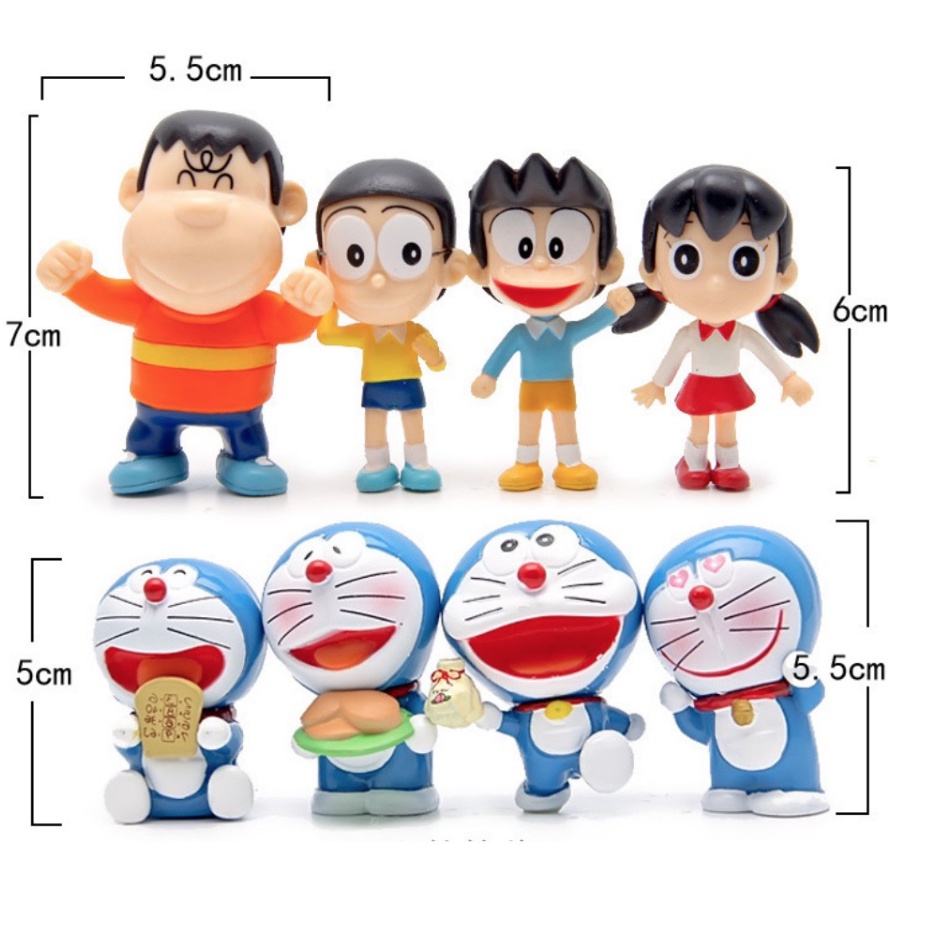 (Available In UK) Set of 5 or 8 models of characters from Doremon ...