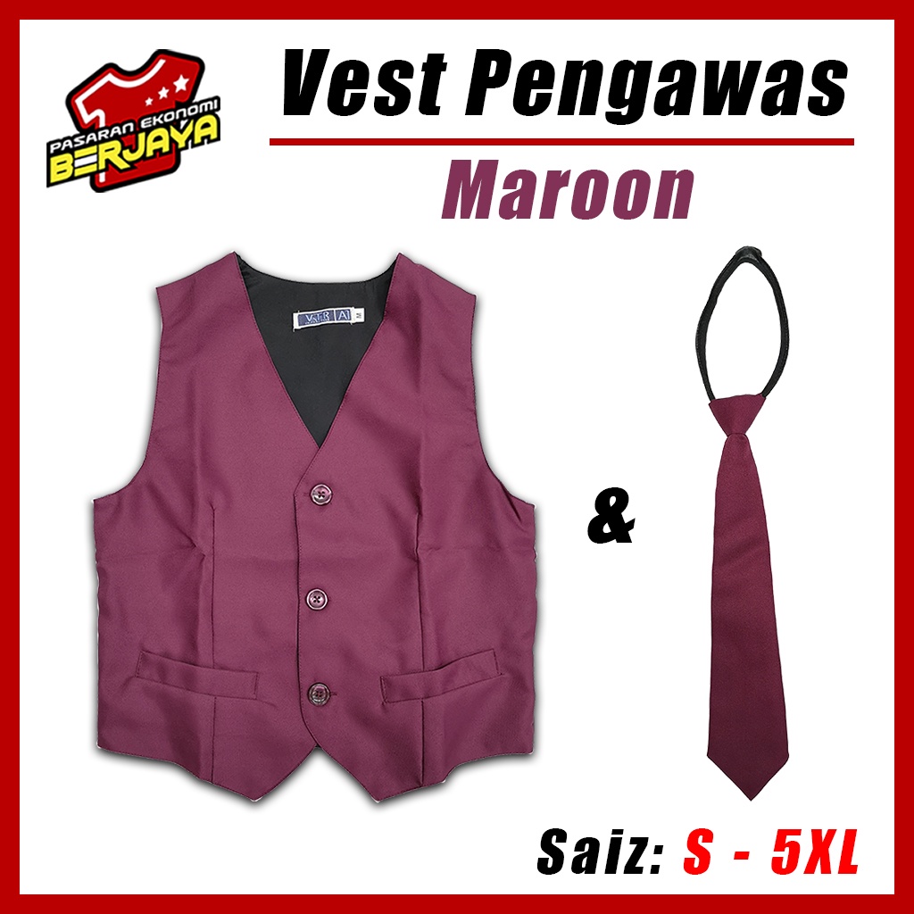 Vest Pengawas Maroon Sekolah Rendah/Menengah (READY STOCK) #FastDelivery | Shopee Malaysia