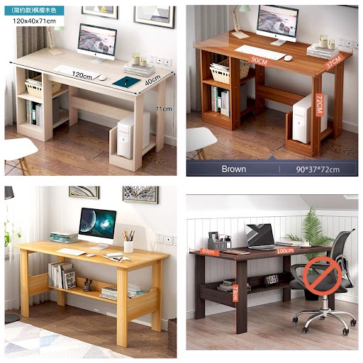 PPP 80/90/100/120cm Simple Computer Table Desk, PC Desk, Wooden With ...
