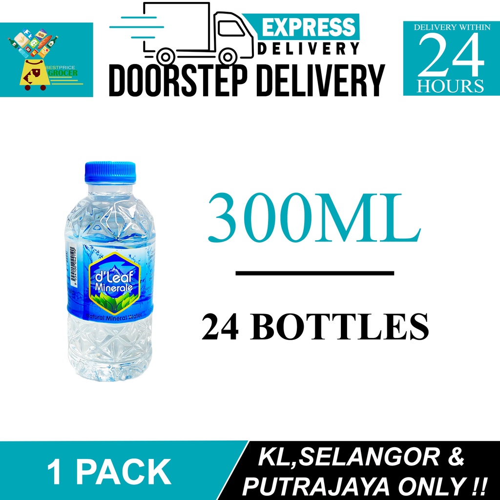D'LEAF MINERALE NATURAL MINERAL WATER - 300ML X 24 BOTTLES (24 BOTTLES) | Shopee Malaysia