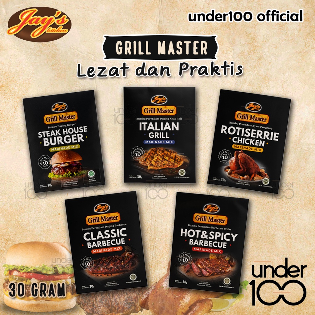 Under100 Jay's Kitchen Jays Grill Master – Spice Blend 20g | 30g Steak House Burger | Classic ...