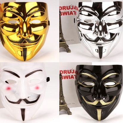 Cool Lord Anonymous Hacker Mask Toy (Gold, Silver, Black, White ...