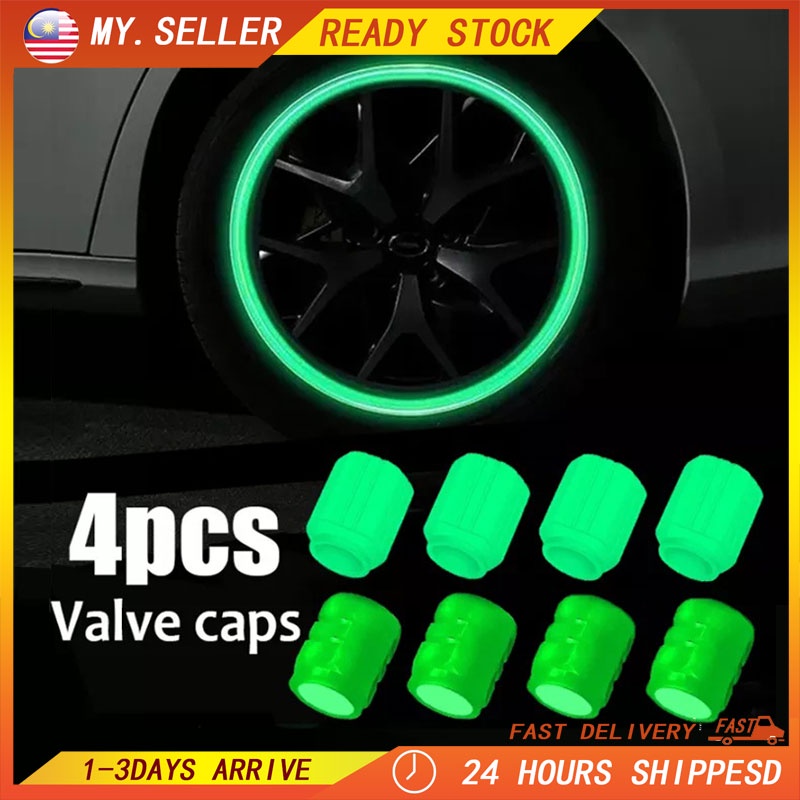4pcs Luminous Tyre Valve Cap Car Tire Valve Cap Electric Vehicle ...