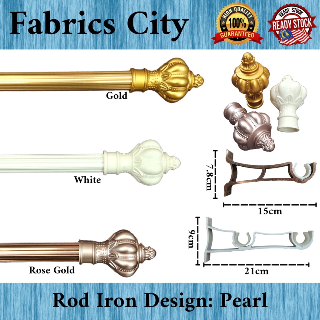 28mm Rod Langsir / Luxe Curtain Rod / Curtain Rod Iron / Single Layer ...