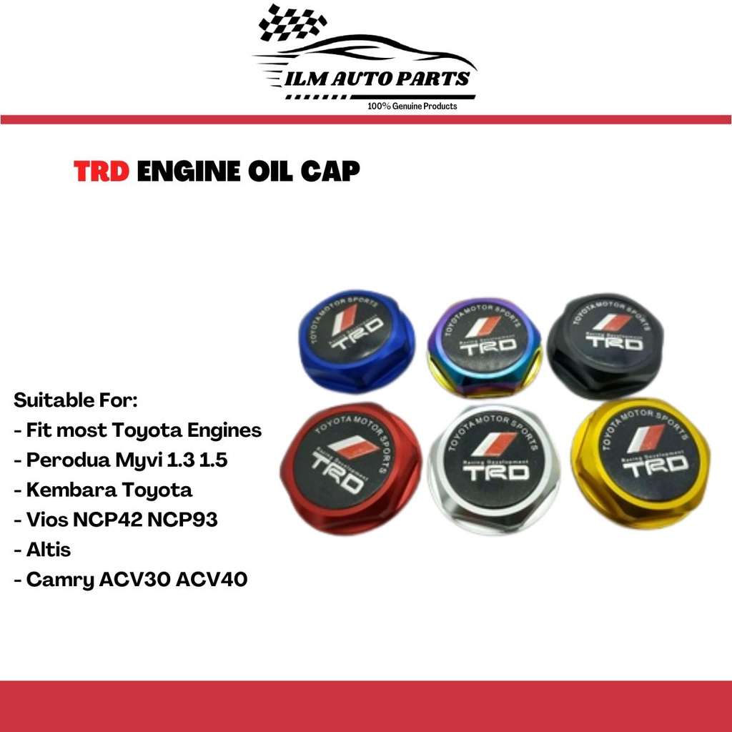 [ILM] TRD Billet Alumium Engine Oil Cap Suits Perodua Myvi 1.3 1.5 ...