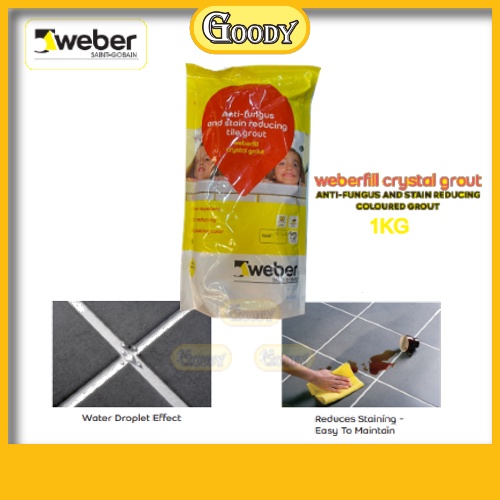 WEBERFILL Crystal Grout Coloured 1kg / Anti fungus & stain reducing ...