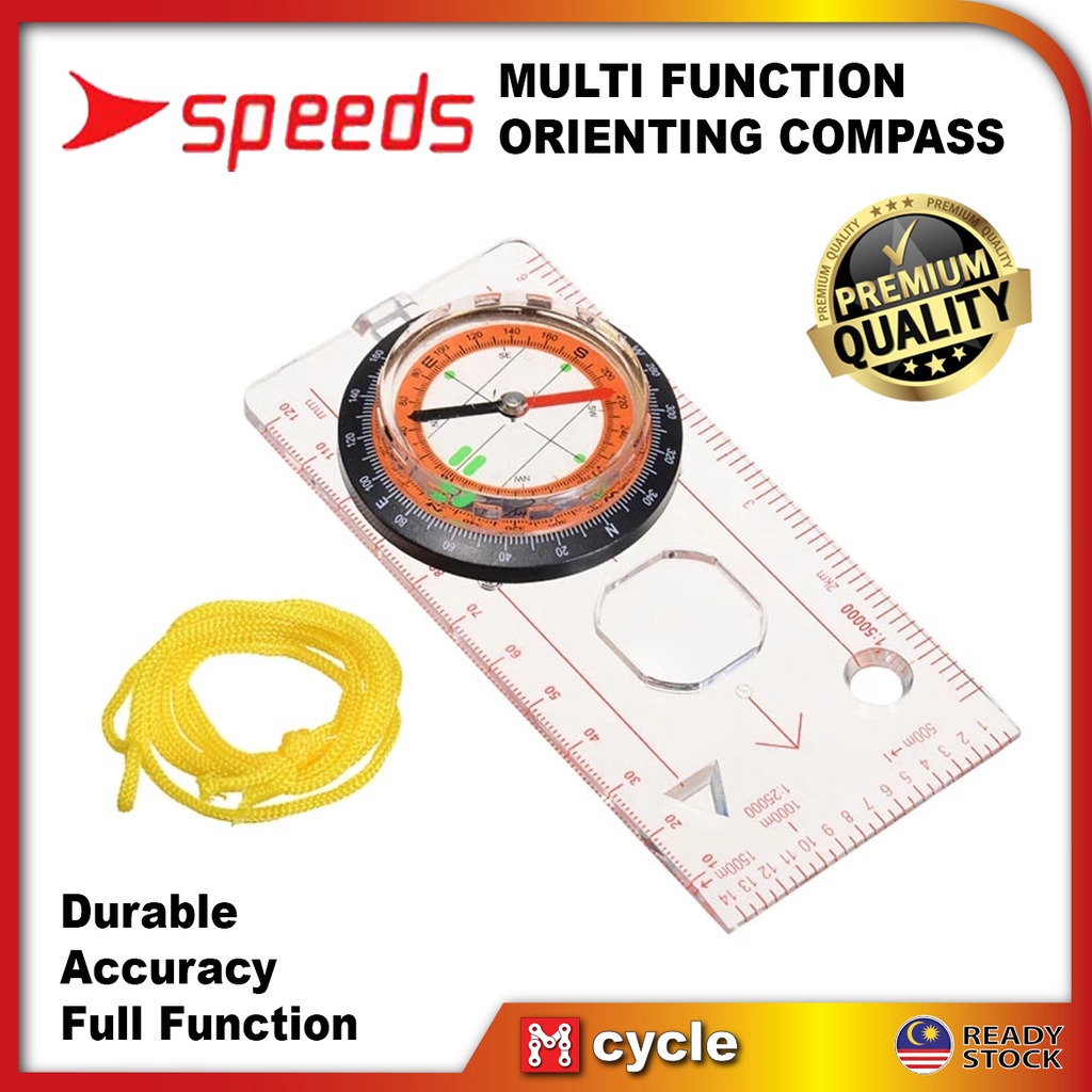 Speeds Portable Compass Scale Ruler Multifunction Orienting Map Ruler ...