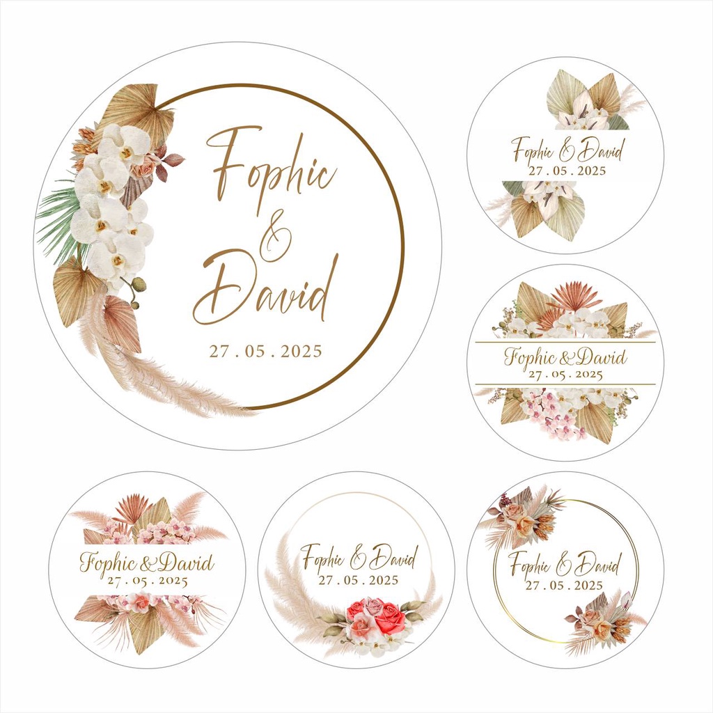【Buy 48 Get 10 Free】Custom Sticker-Wedding Stickers Greeting/Engagement ...