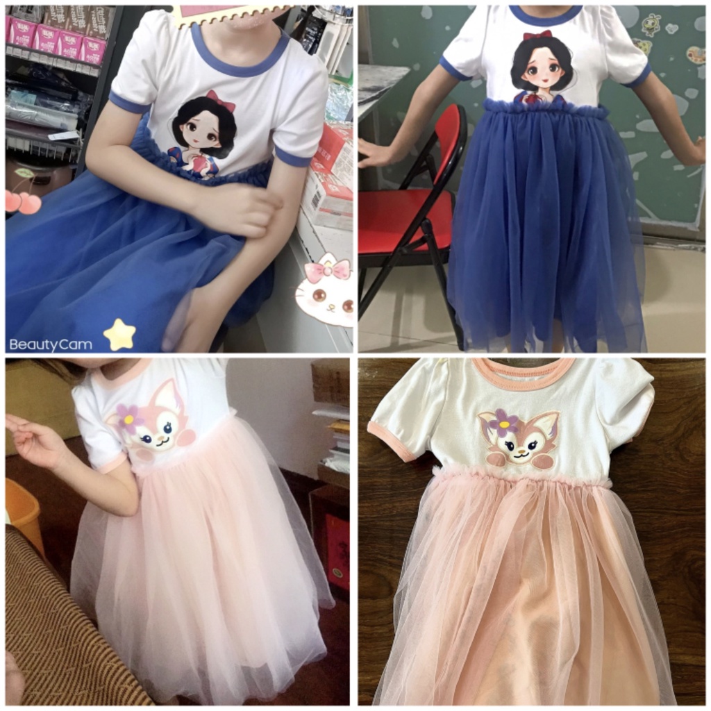 blue snow white pink Linabell lace mesh princess dress Disney tutu ...