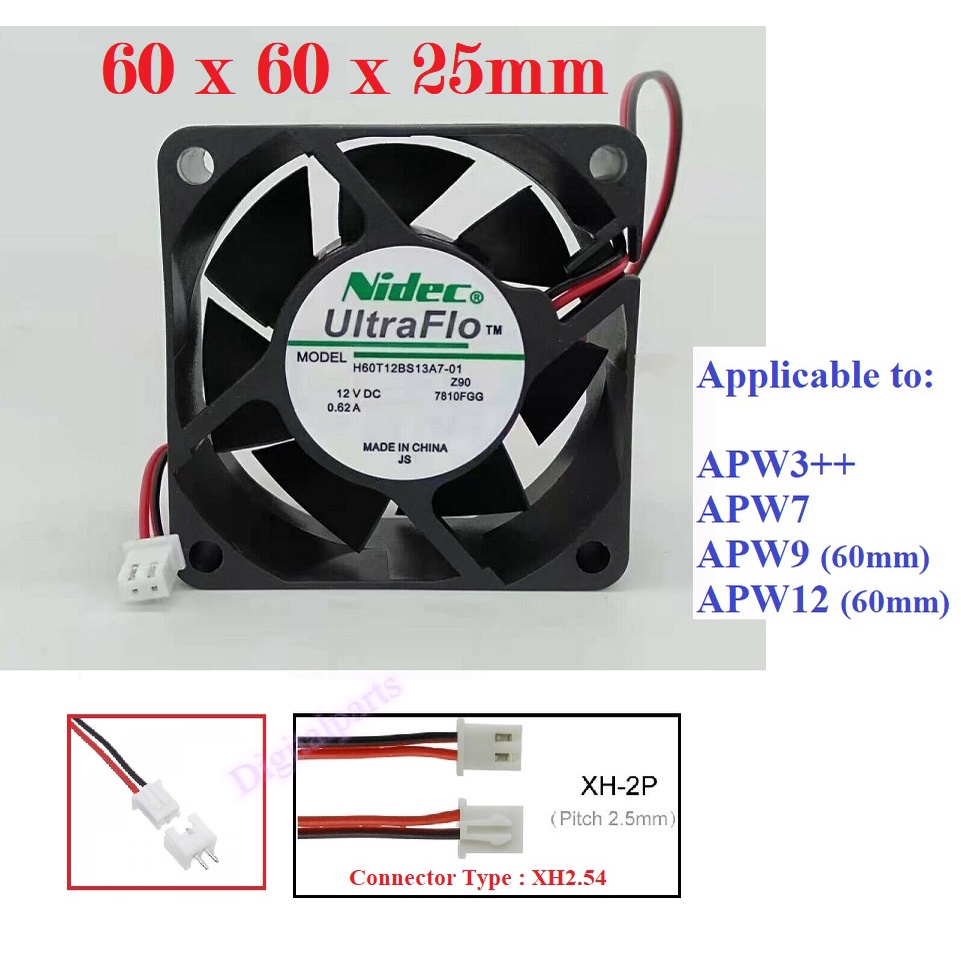 [Ready Stock] Nidec UltraFlo High Quality 60x60x25mm Cooling Fan Psu ...