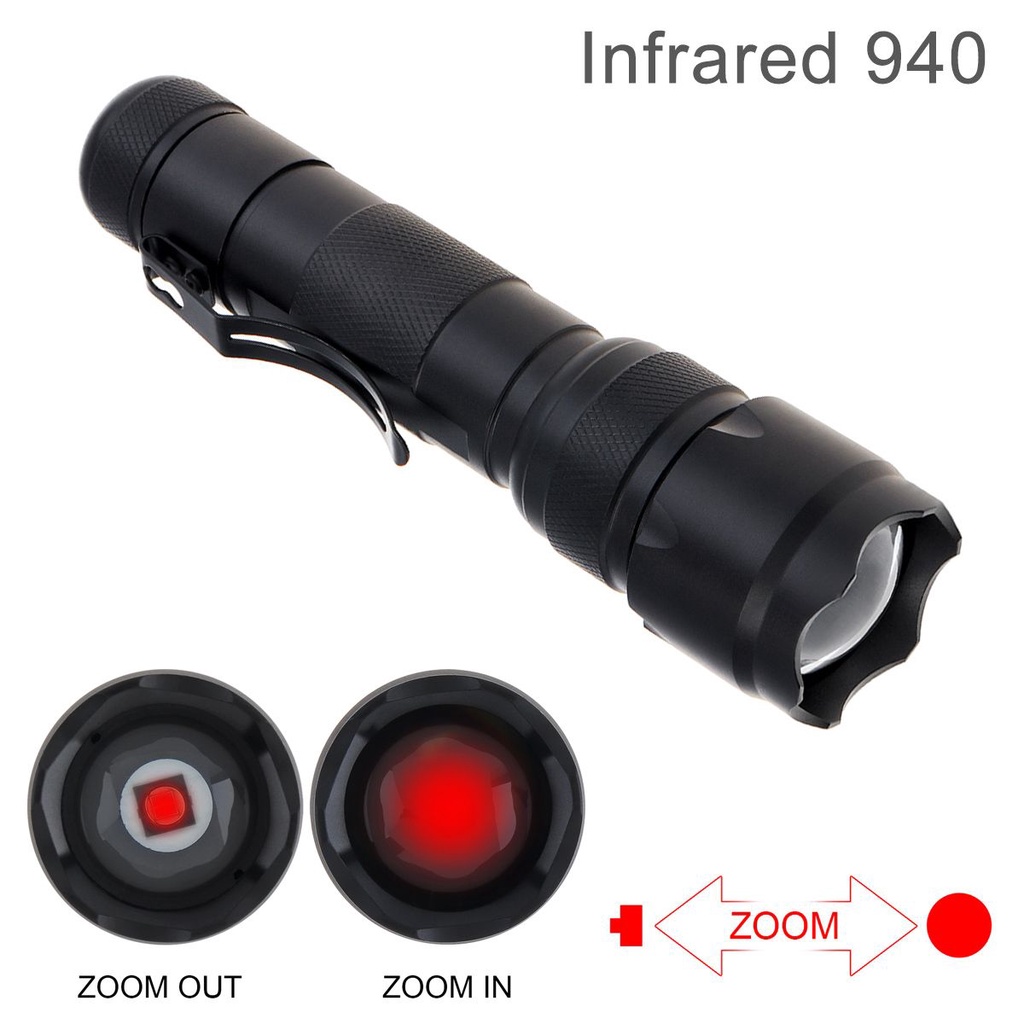 502F Mini LED Infrared IR 940nm Night Vision Zoom Flashlight Handheld ...