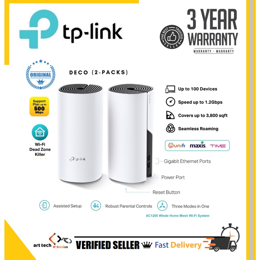 TP-Link Deco HC4 2-Pack - AC1200 Gigabit Whole Home Mesh Wi-Fi Wireless ...