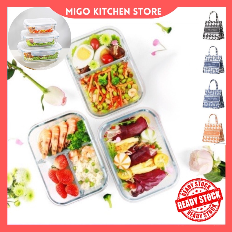MIGORectangle Microwave Safe Glass Container Glass Food Storage Glass ...
