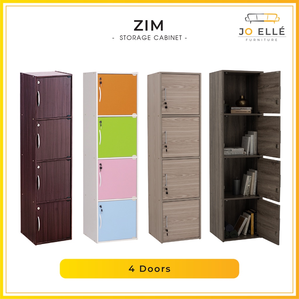 Jo ELLE – Zim 4 Doors Storage Cabinet with Lock / Storage Box / Almari ...