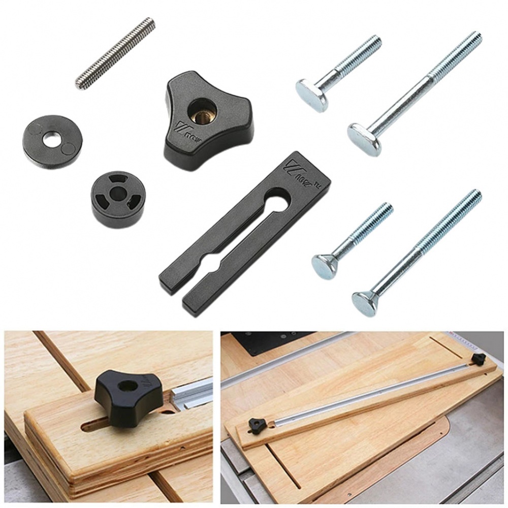 Handle T-slot Slider Miter T-track Jig Screw Fixture Table Saw Router ...