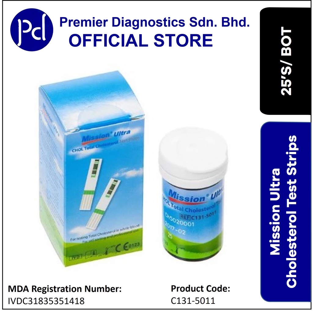 ACON Mission Ultra Cholesterol Test Strip (25's/box) EXP 10.03.2027 ...
