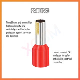 (100 Pcs) VE Series Insulated Bootlace Ferrule Cord End Sleeve Wire ...