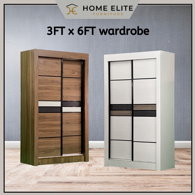 [Free Install] HOME ELITE 3 FT Sliding Wardrobe Almari Baju Sliding ...