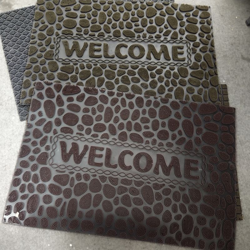 40x60cm rubber mat(welcome),Super thick,3D design,massage surface ...