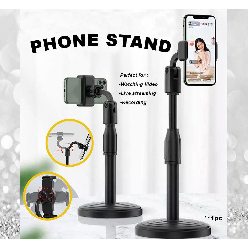 Phone Stand Holder Mini Table Kaki Fon Klip Meja Live Streaming Video ...
