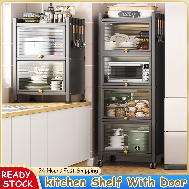 Kitchen Cabinet With Cover Rak Dapur Kabinet Multi-layer Microwave Oven ...