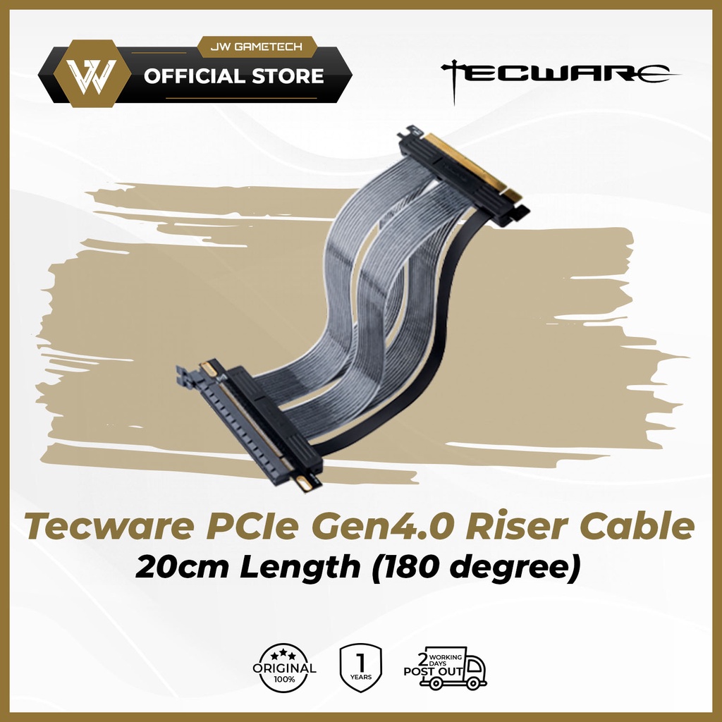 Tecware PCIe Gen4.0 Riser Cable 20cm Length (180 degree) | Shopee Malaysia