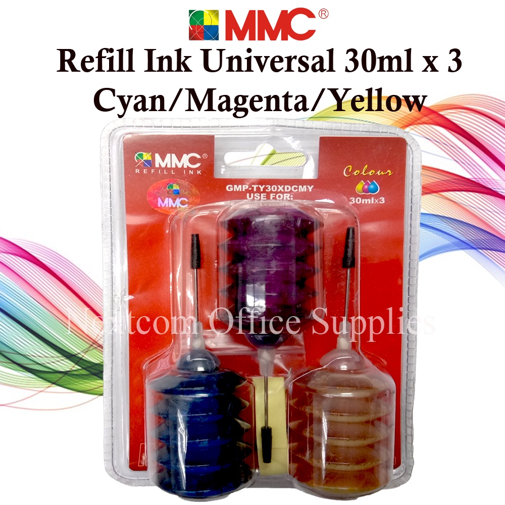 MMC Universal Refill Ink for Ink Cartridge Epson Canon HP Inkjet ...