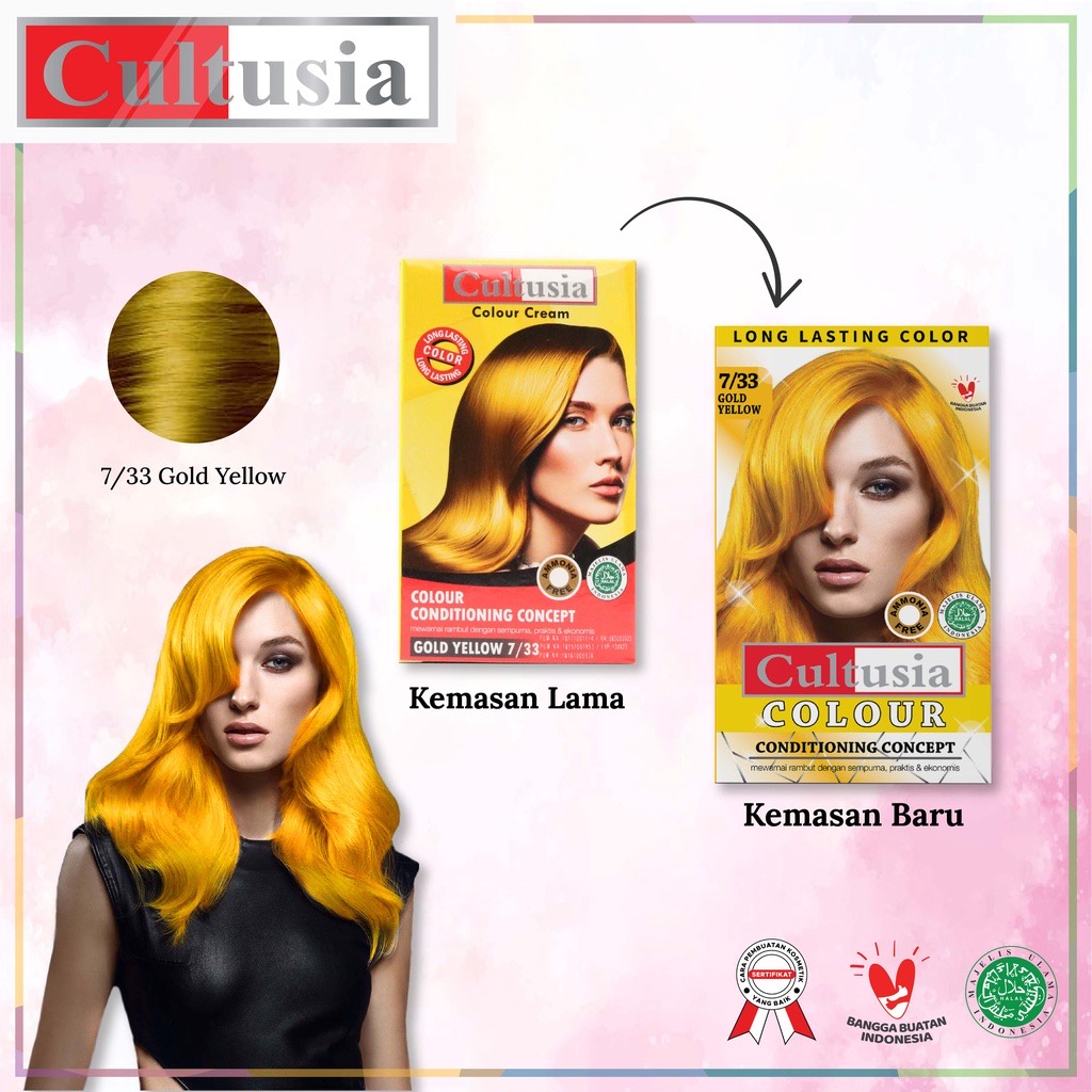 Cultusia Hair Color Halal Permanent Dye Colour Cat Pewarna Rambut ...