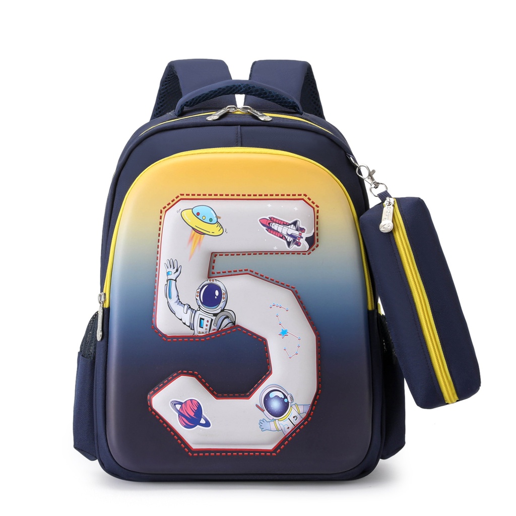 Children's School Bag Character Number Backpack Colorful 3D Hard Shell ...