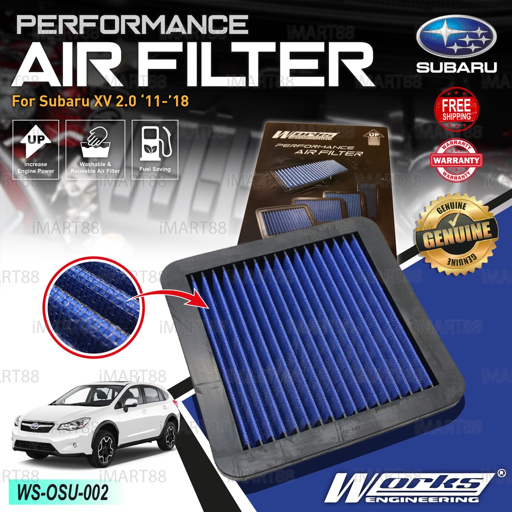 Works Engineering Drop In Air Filter Subaru Forester WRX STi 2.5 '08-on ...