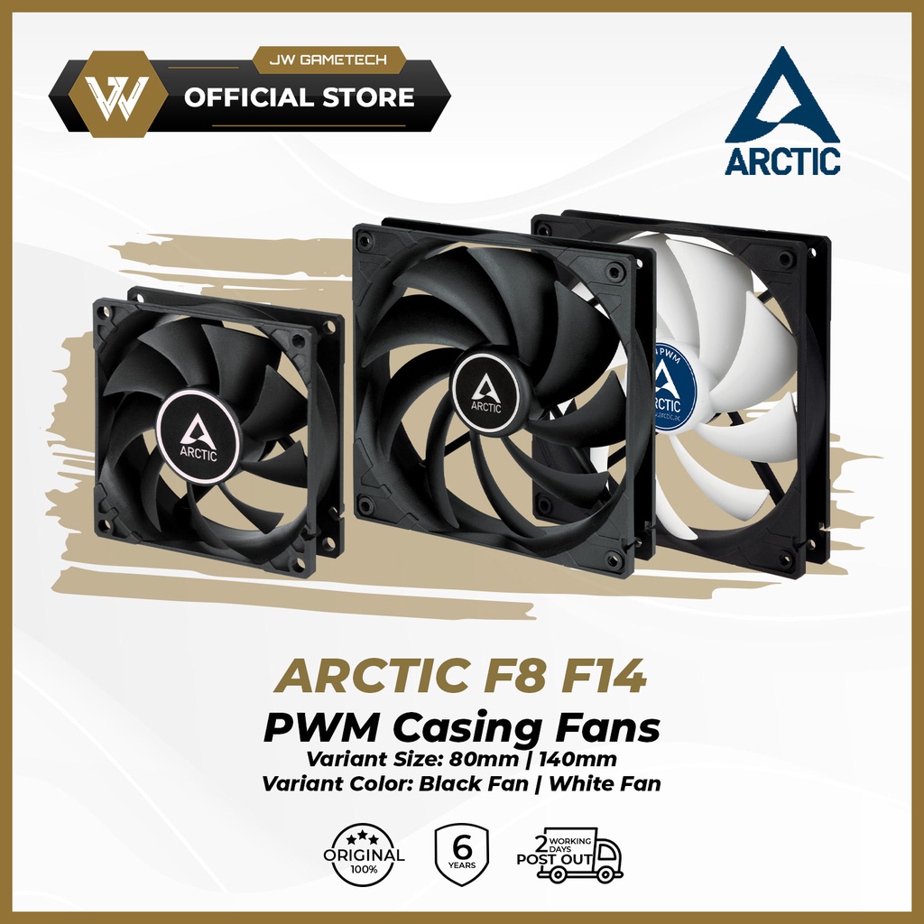 Arctic F8 F14 PWM 80mm/140mm Casing Fan - Black Fan | White Fan ...