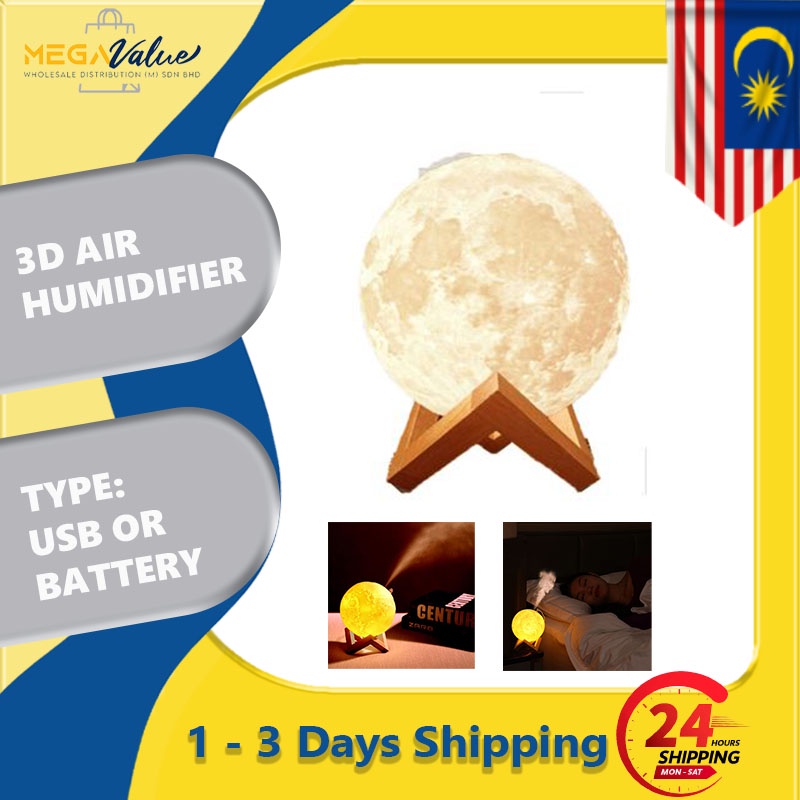 READY STOCK | 880ML Air Humidifier Moon Light Led Night Lamp Diffuser ...
