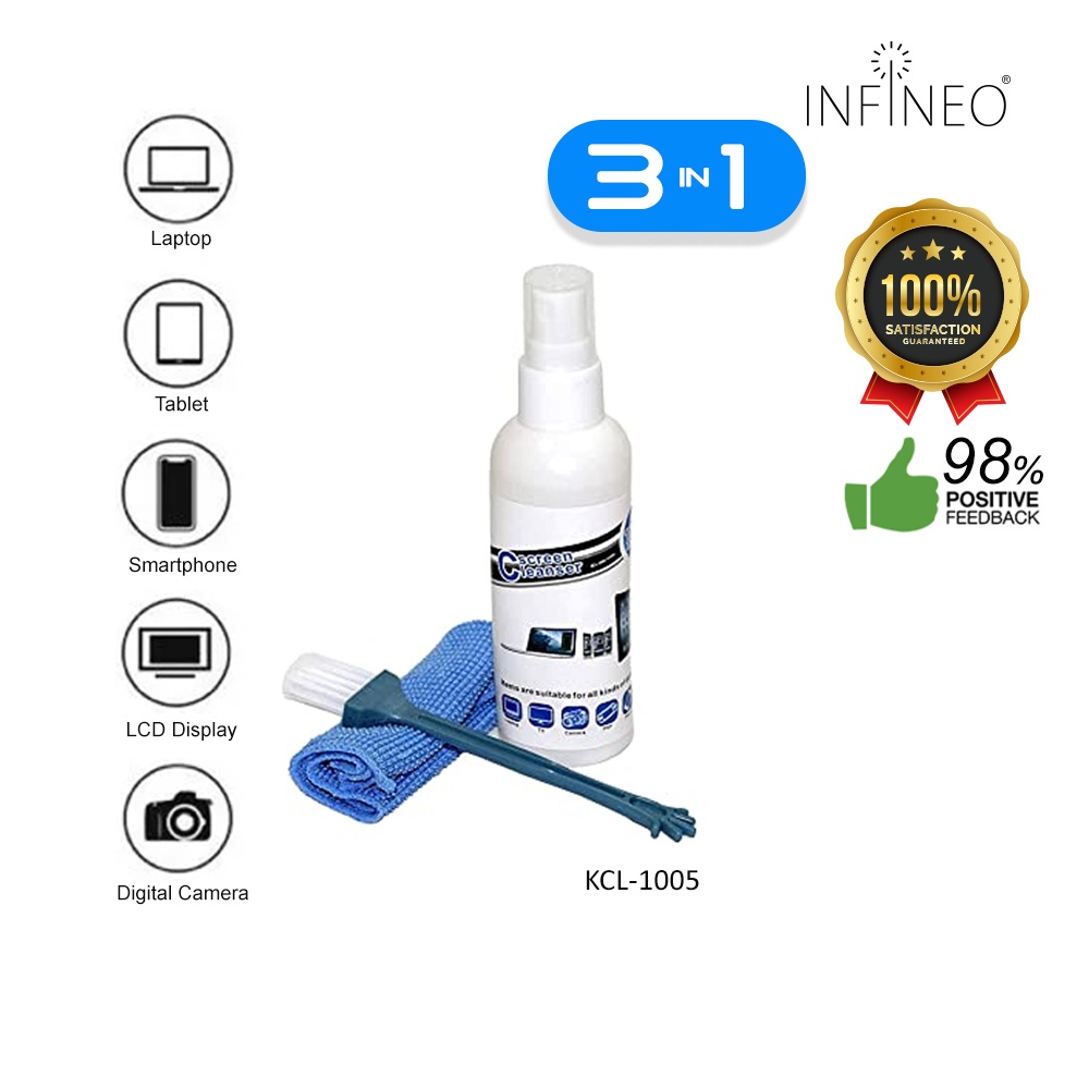 Infineo 3 in 1 LCD Screen Cleaner Laptop Cleaning Kit Solution | Shopee ...