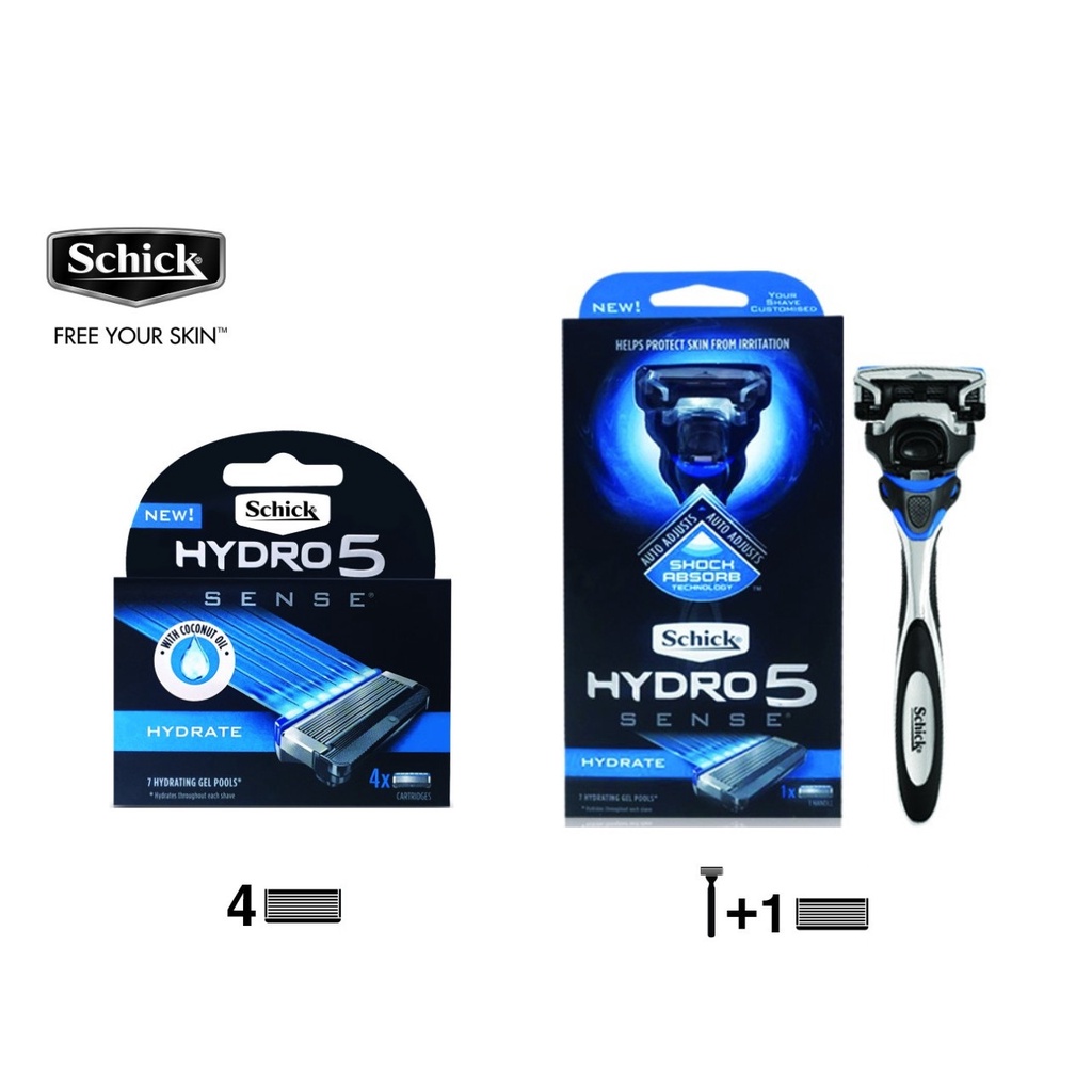 (HYDRATING GEL) EW Schick Hydro 5 Sense Hydrate Razor Pack Hydrate ...