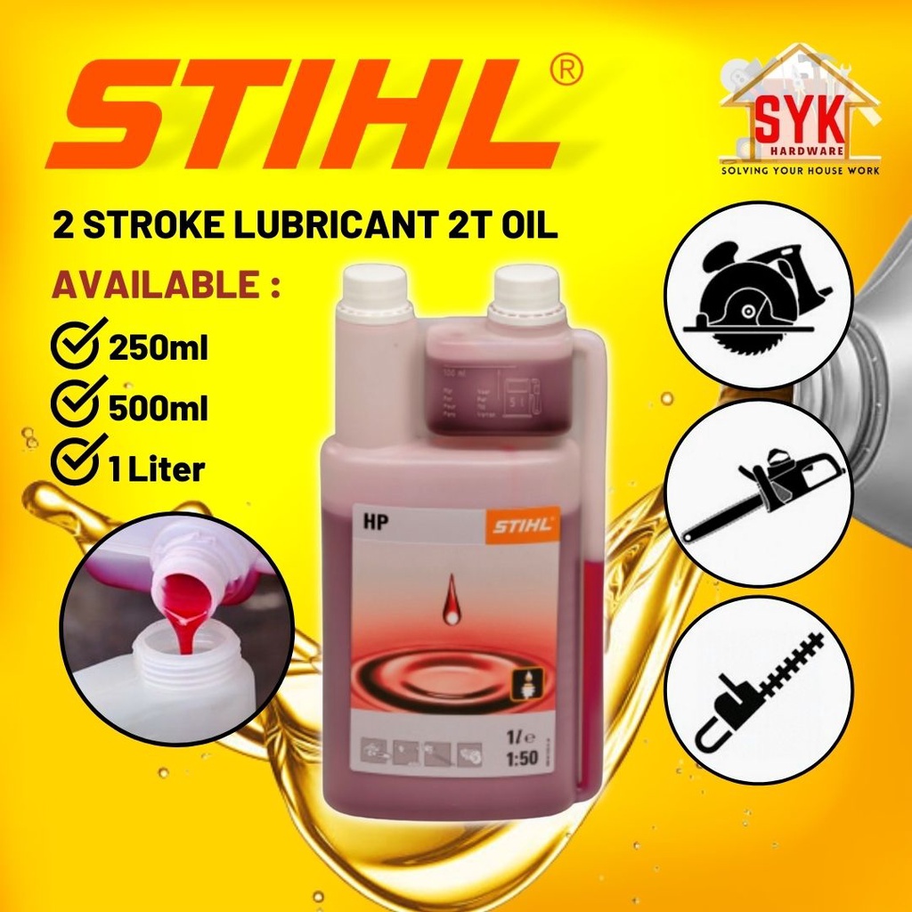 SYK STIHL HP 2 Stroke Lubricant 2T Engine Oil (250ml/500ml/1Liter) For ...