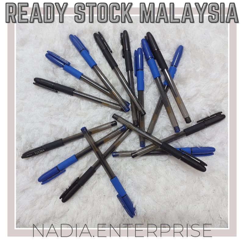 🇲🇾 Pen Kreati Ballpoint Blue Black Gel Ink Pen 0.5mm | Shopee Malaysia