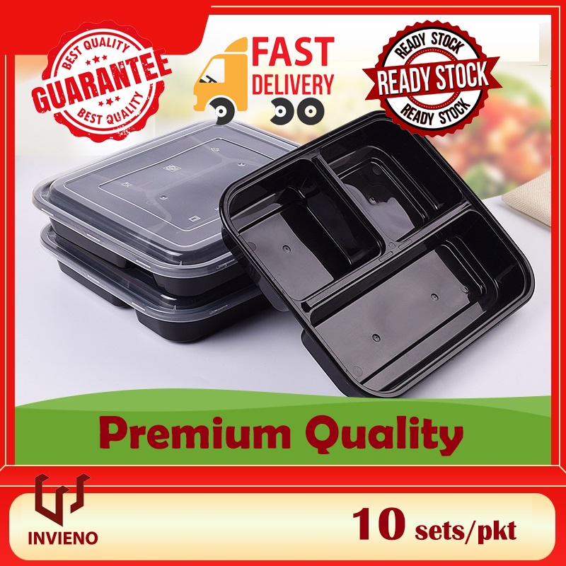 [10 sets/pkt] Disposable Western Type 2/3/4 Compartments Lunch Box ...