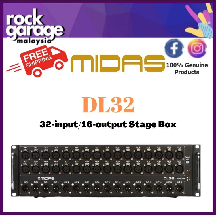 Midas DL32 32-input/16-output Stage Box ( DL-32 / DL 32 ) | Shopee Malaysia