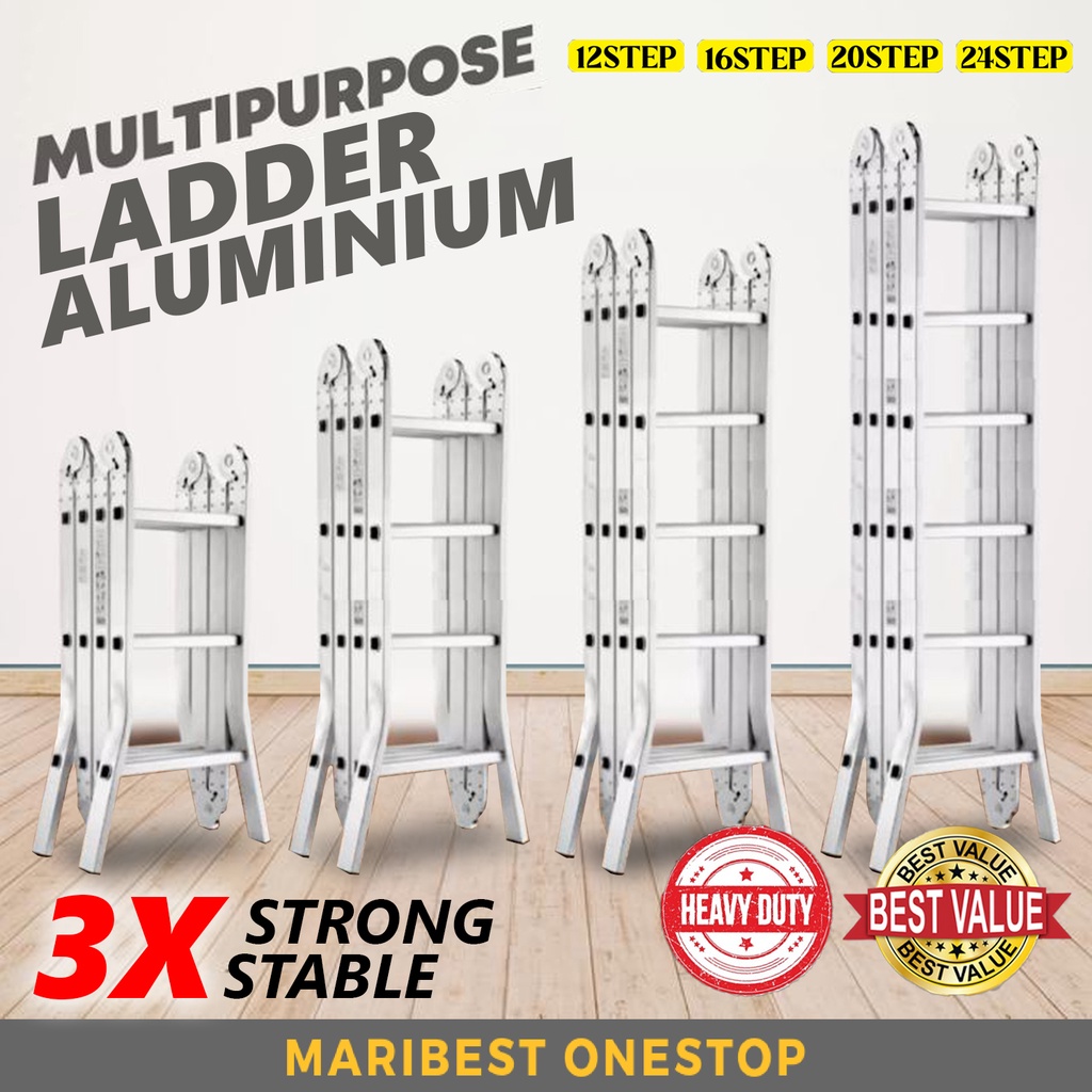 Multipurpose Ladder Foldable Heavy Duty Tangga Aluminium Ladder Double ...