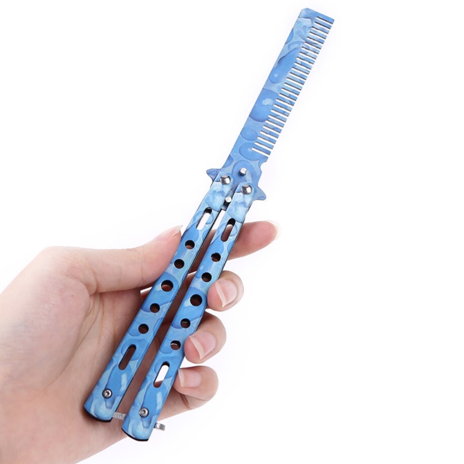 MKR Foldable Balisong Style Stainless Steel Butterfly Comb Training ...