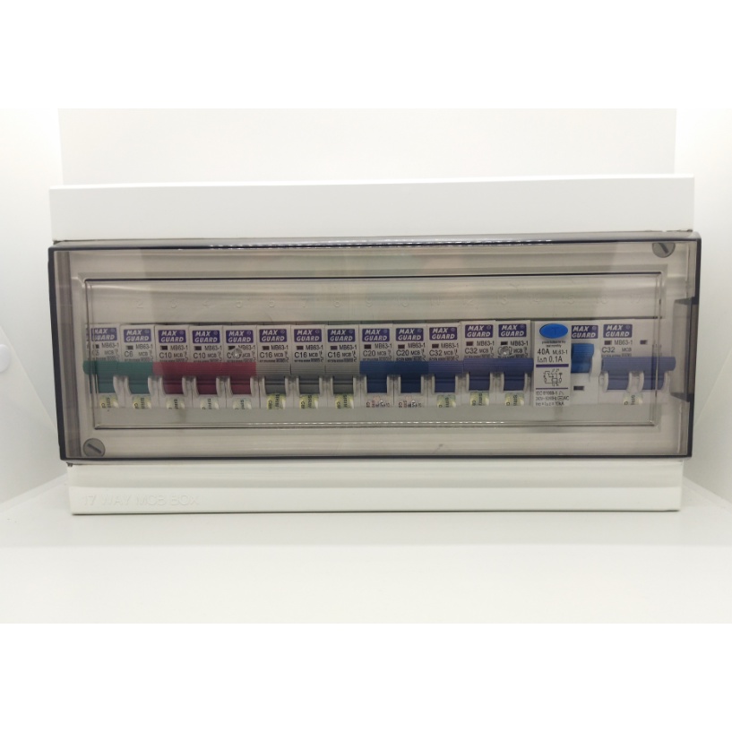 (13 MCB) MAXGUARD DB 17 Way 40A Complete Set With 32A MCB Main Switch ...