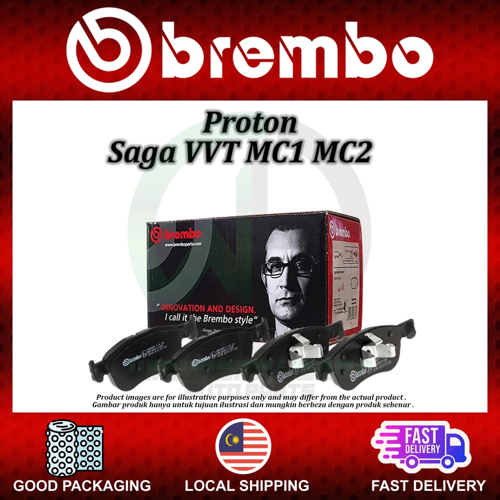 Proton Saga VVT MC1 MC2 Front Brake Pad , Disc Brake Pads Brembo ...