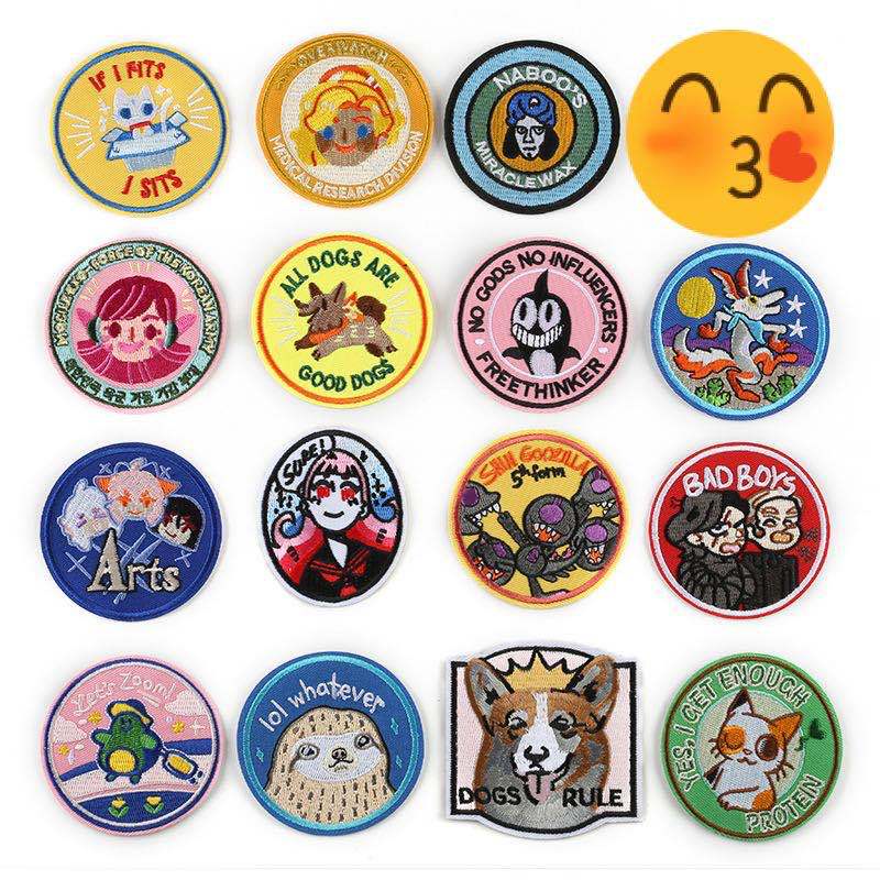 Velcro Armband Kitten Badge And Adhesive Cloth Sticker Cartoon Smiley ...