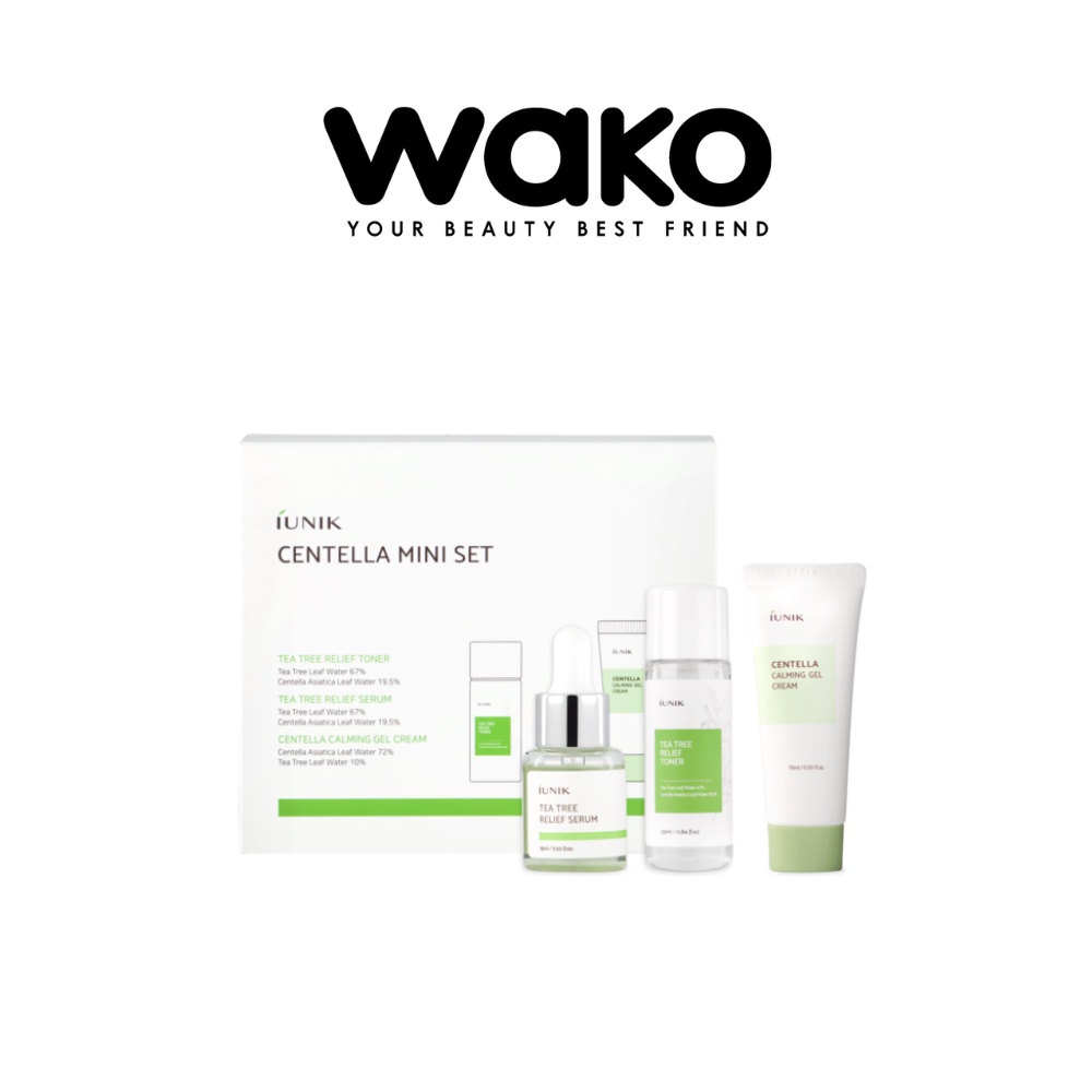 iUNIK Centella Mini Set (Tea Tree Toner + Tea Tree Serum + Centella Gel ...