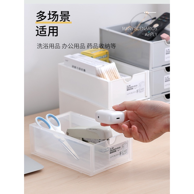 Minimalistic MUJI Stackable Storage Box Drawer on Table Storage Office ...