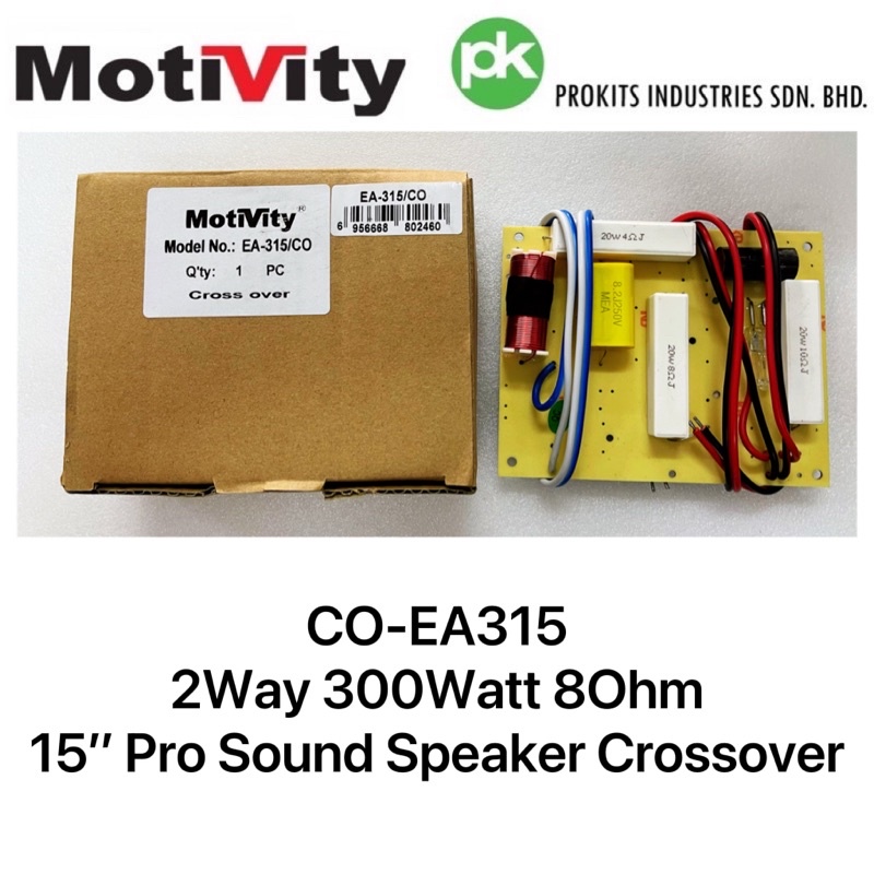 Motivity CO-EA315 2Way 300Watt 80hm 15" Pro Sound Speaker Crossover ...