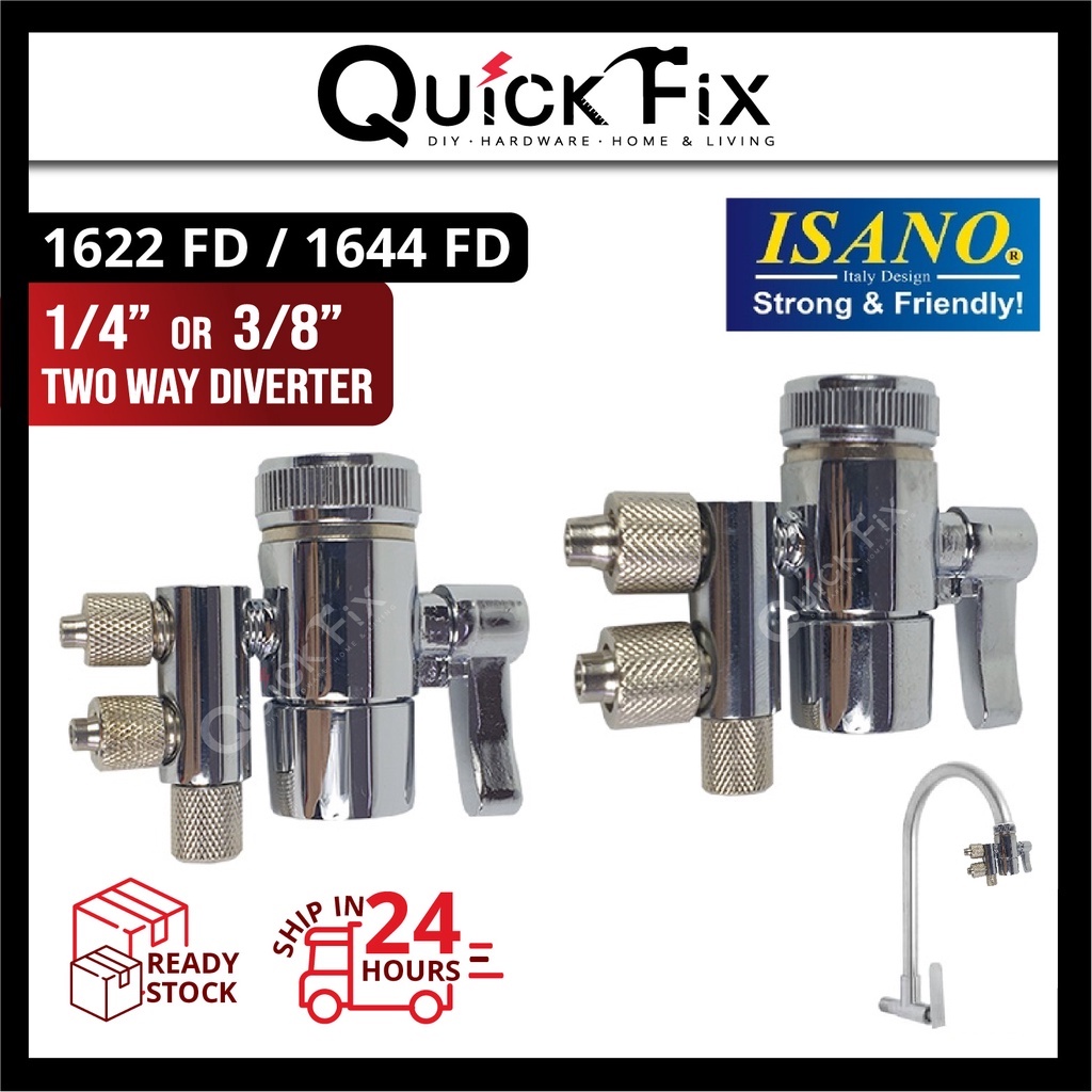 QuickFix ISANO Two Way 1/4" & 3/8" Diverter Faucet Valve For Countertop ...