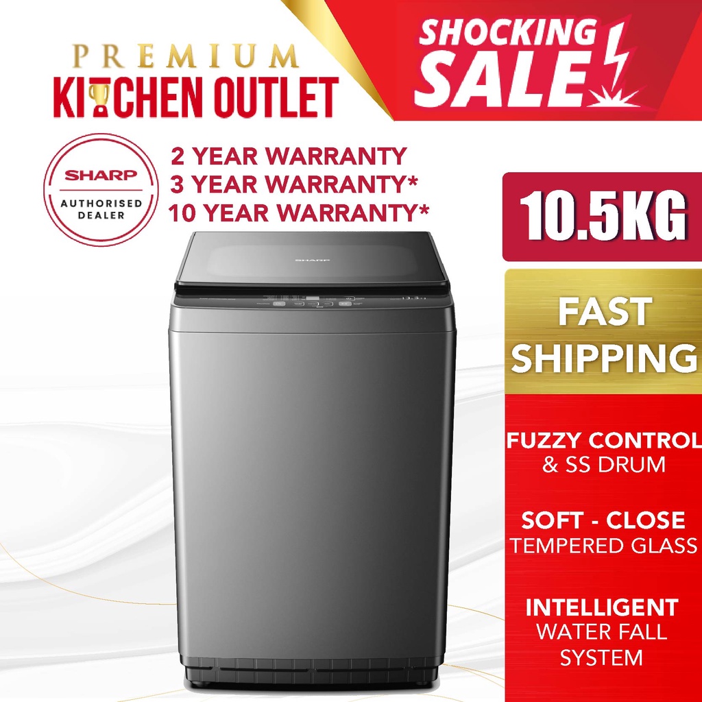 Sharp 10.5KG Full Auto Top Load Washing Machine ESX1021 | Shopee Malaysia